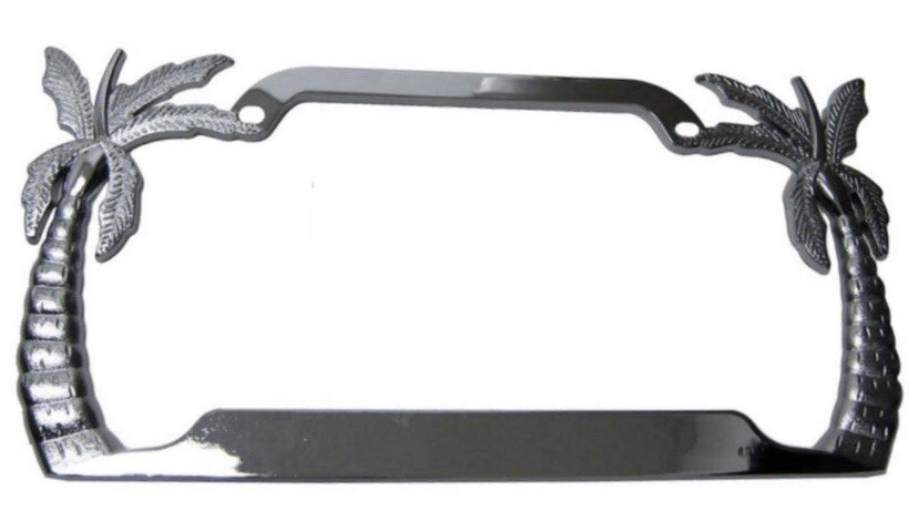 Tropical Palm Tree Chrome Polished License Plate Frame -2 Frames | eBay