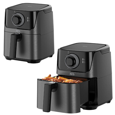 AEG Heißluftfriteuse Black Air Fryer Fritteuse Schwarz ohne Öl Fett Neu ...