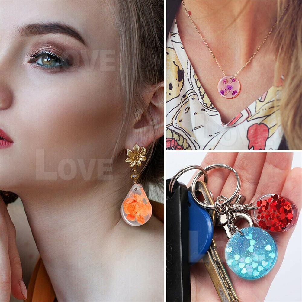 20x Resin Mold DIY Keychain Pendant Casting Silicone Mould Kit With ...