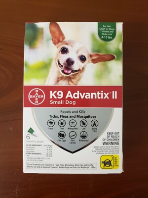 K9 Advantix II Topical Flea & Tick Solution for Dogs 4-10 lb. 6-Month ...