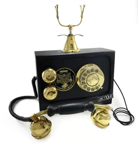 Beautiful Vintage Rotary Wooden Brass Antique Western Telephone Company ...