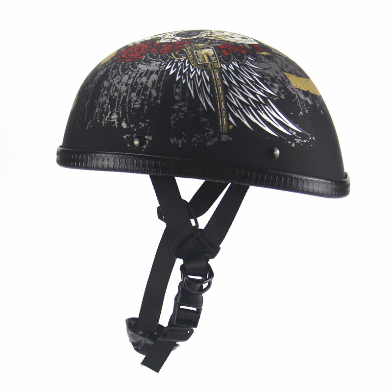 DOT Lightest Motorcycle FLAT Beanie Helmet Skid Scooter Chopper Cap Men ...