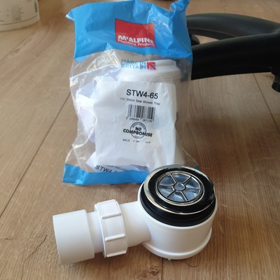 McAlpine STW4-65 Slim Shallow Shower Trap for Tray 50mm Waste Hole ...