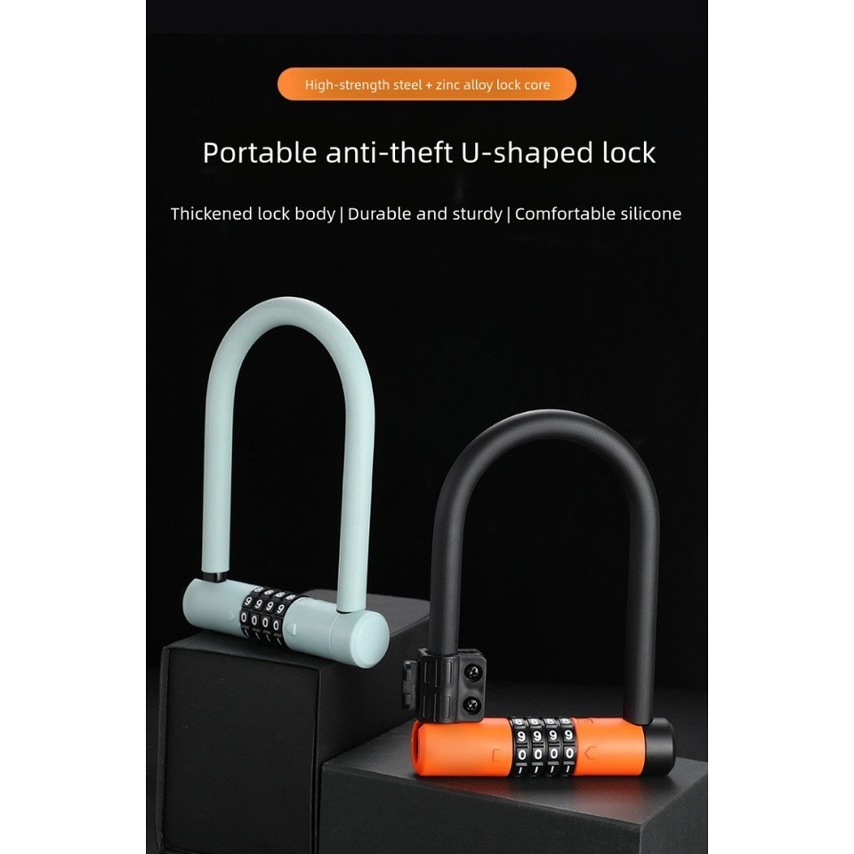 Heavy Duty U Lock Bike Lock with Four Digit Combination for Bicycle ...