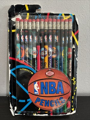 1996 Pentech Official NBA Basketball Western Conference 14 pencils-2 HB ...