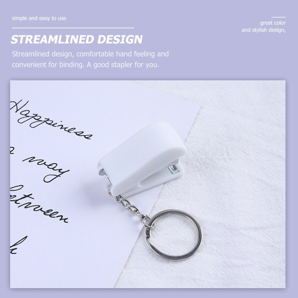 Mini Stapler Keychain Keyring Office Student Stationery Supplies Cute ...