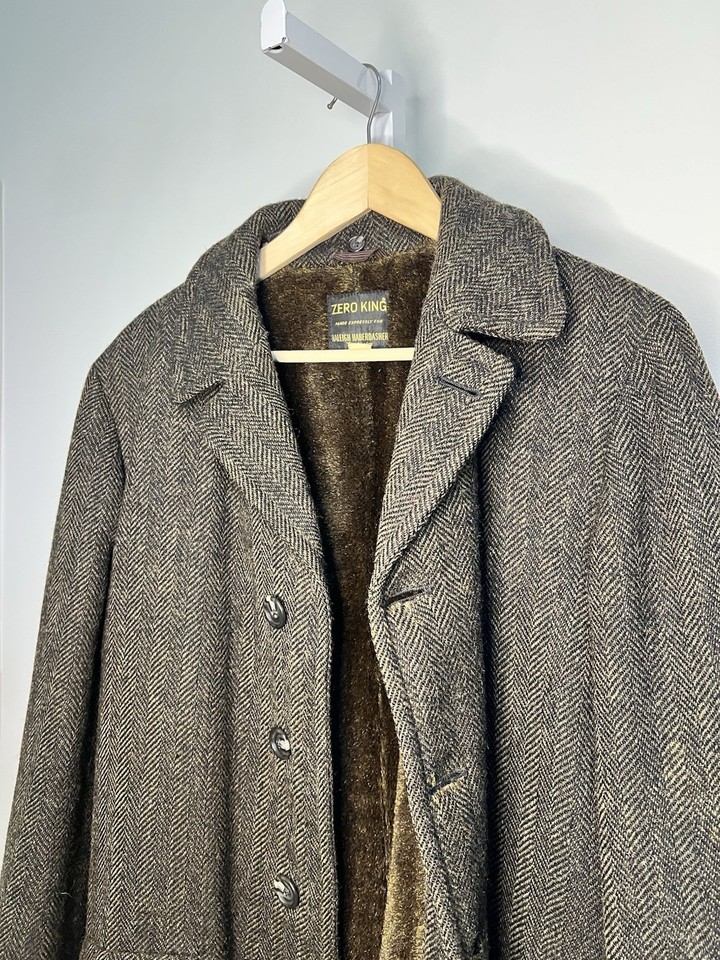 Vintage Zero King Wool Herringbone Overcoat Men 40 Brown Raleigh ...