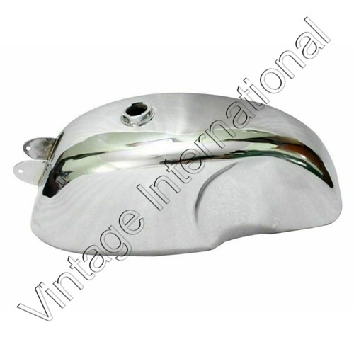 FOR ROYAL ENFIELD BULLET CAFE RACER 4 GALLON CHROME PETROL FUEL TANK ...