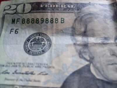 $20 Bill unique serial number 8 currency us paper money serial number ...
