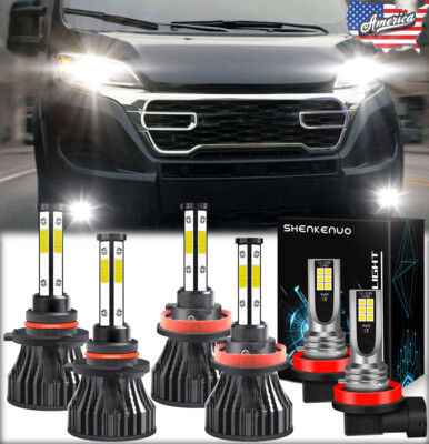 For Ram ProMaster City 2015-2020 LED Headlight Bulbs High Low Beam Fog ...