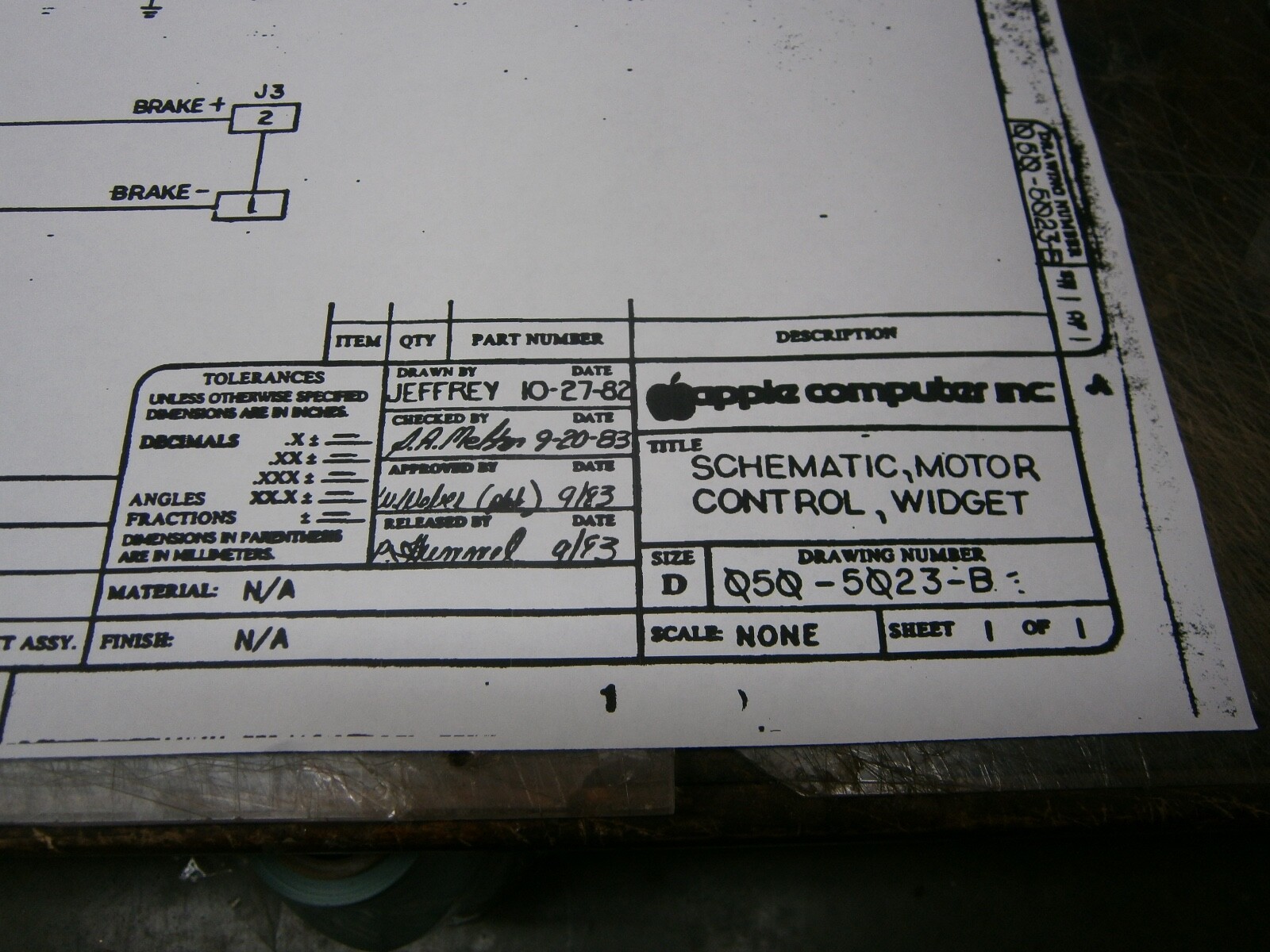 Apple Lisa Widget Motor Control Schematic - 24" X 36 " | eBay UK