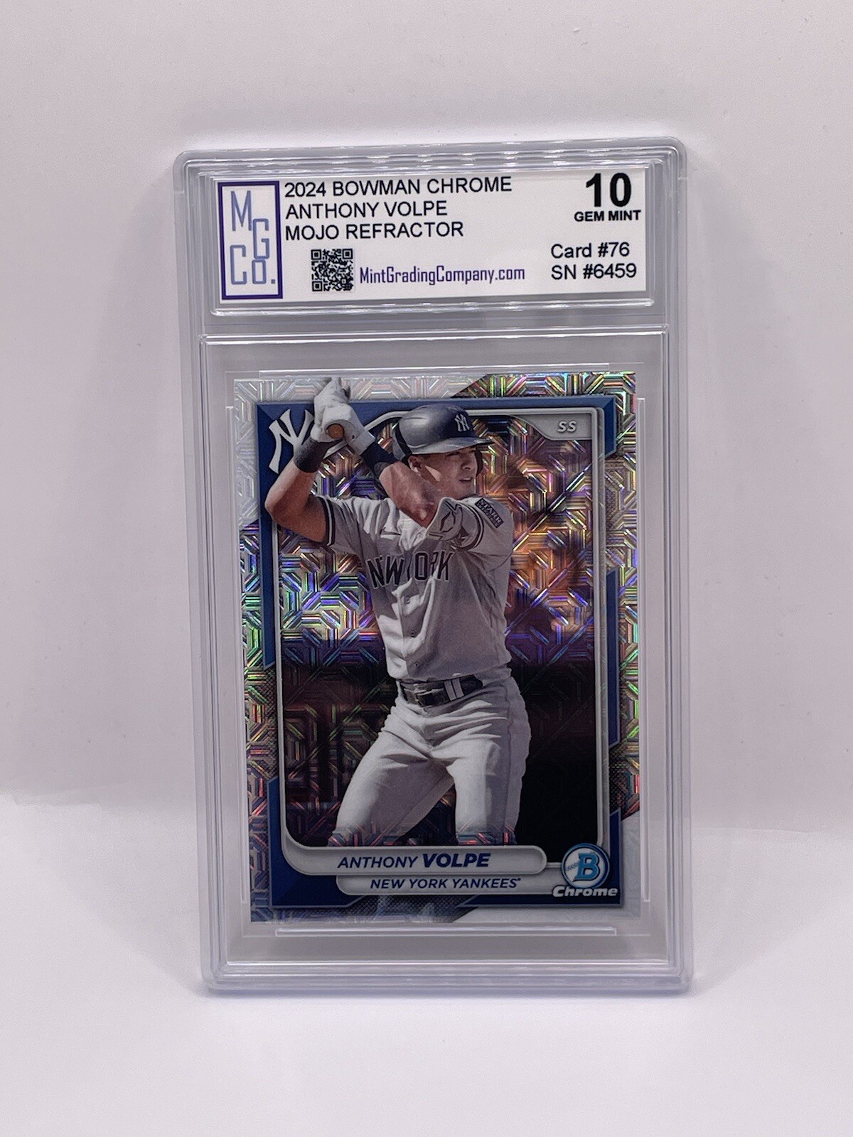 2024 Bowman Chrome Mojo Refractor Anthony Volpe Graded MGCo. Gem Mint ...