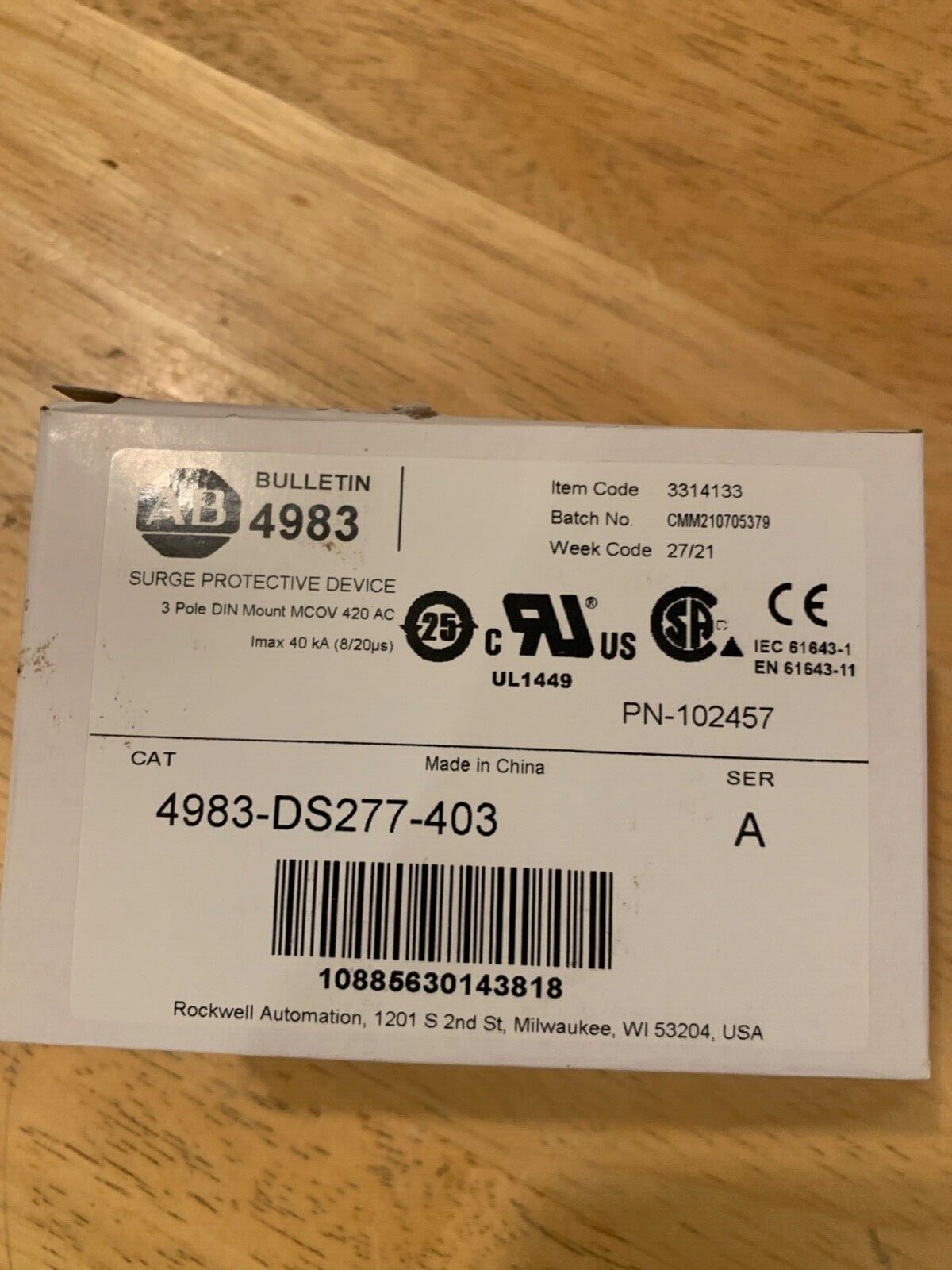 Allen Bradley Cat 4983-DS277-403 Surge Protective Device | eBay