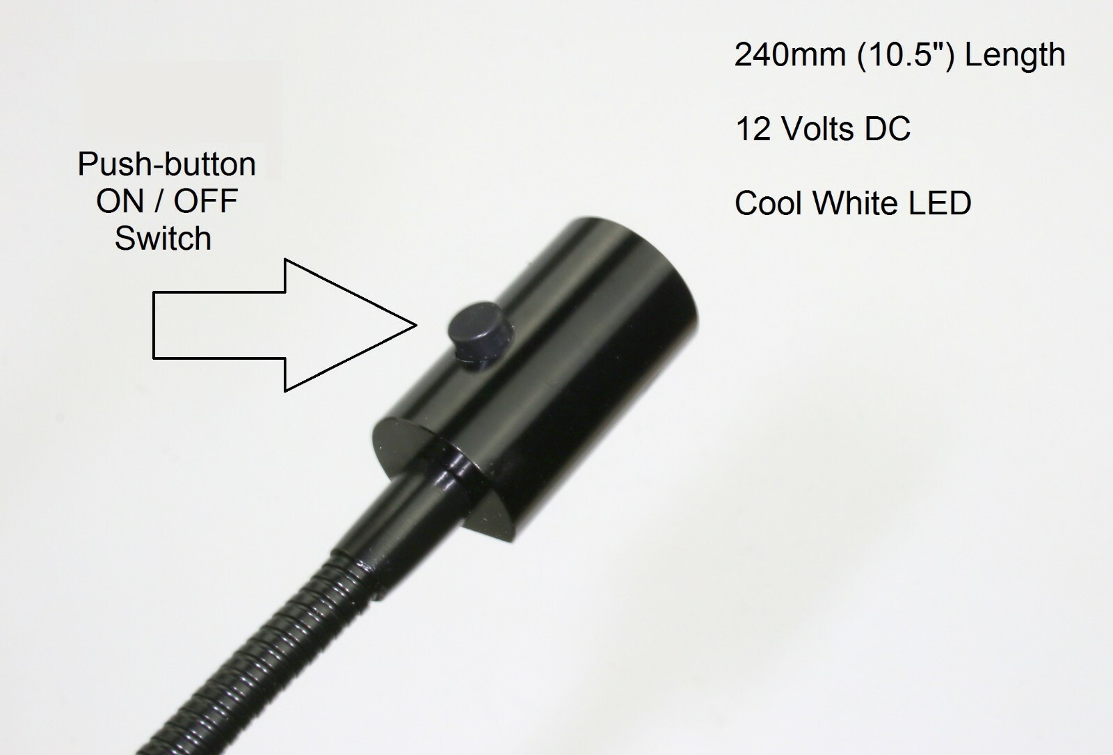 PilotLights Mini Gooseneck Panel Light with SWITCH, Map Light -12V ...