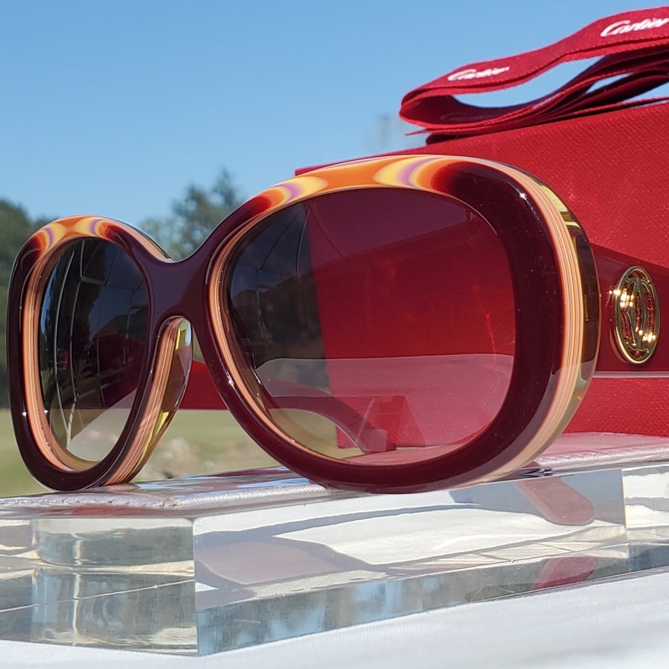 **RARE CARTIER T8200939** Gloss Burgundy+Gold /w 2C Decor~ Gradient ...