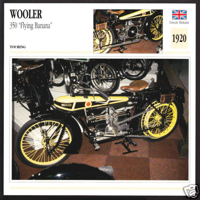 1920 Wooler 350cc Flying Banana (345cc) Motorcycle Photo Spec Sheet ...