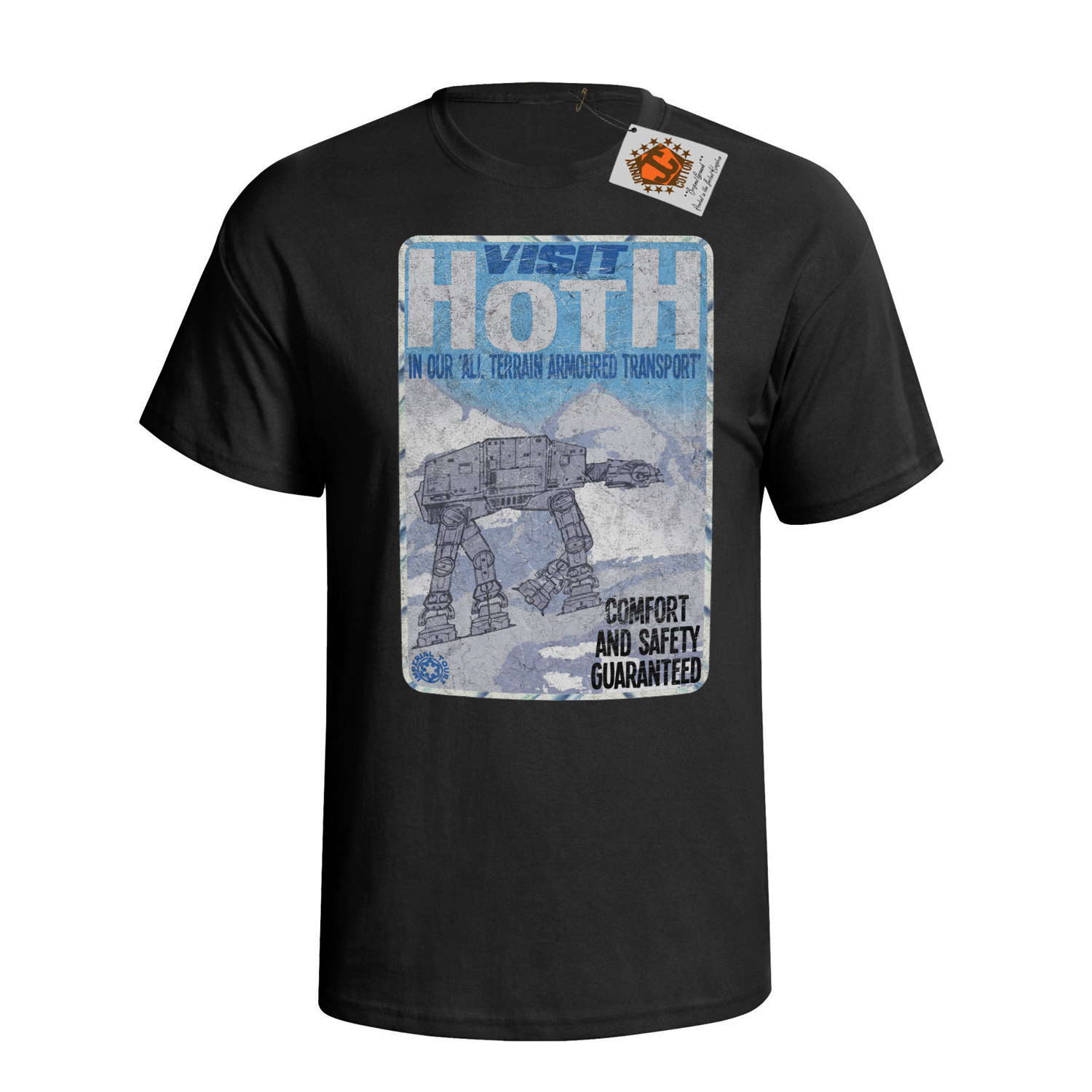 Visit Hoth Travel Poster Mens Quality Cotton T-Shirt Star Wars Inspired ...