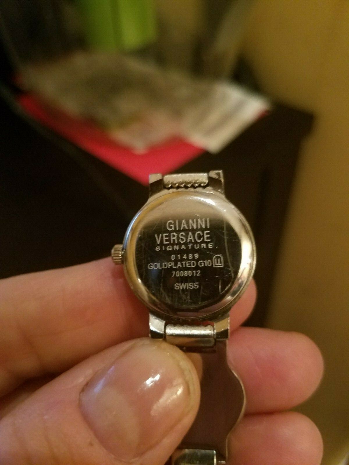 Gianni Versace Signature Medusa coin 10K white gold plated G10 Swiss ...