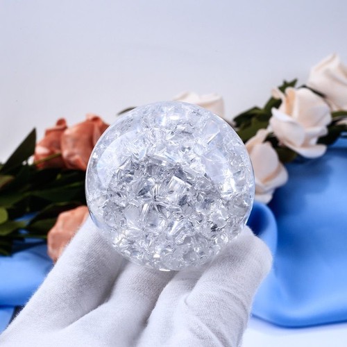 Ice Crackle Crystal Ball FengShui Glass Magic Ball Delicate Globe ...