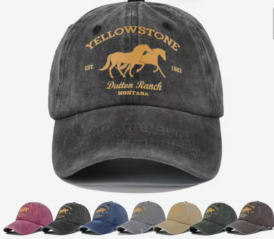 Montana Yellowstone Ranch Cap Baseball Hat Distressed Sun- Adjustable ...