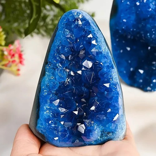 300g+ Large Aura Royal Blue Geode Phantom Cluster Specimen Titanium ...