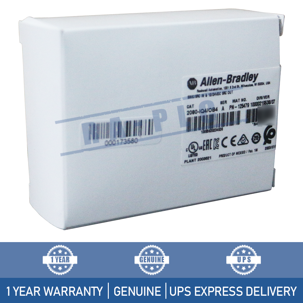 New 2023 Allen Bradley 2080-IQ4OB4 Input/Output Module Micro800 SER A ...