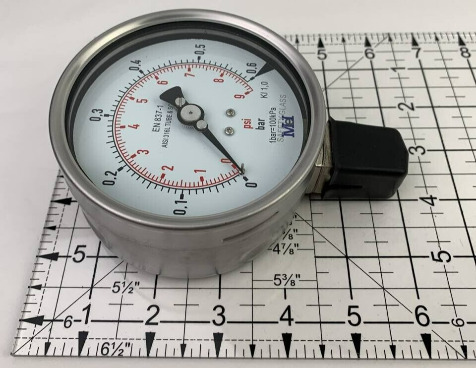 MeI Pressure Gauge Manometer EN 837-1 AISI 316L DN100 1/2NPT 6765120900 ...