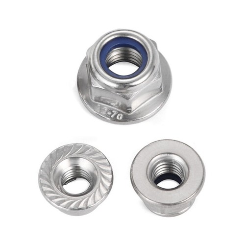 Flanged Nyloc Nuts A2 Stainless Steel Nylon Insert Nut M3M4M5M6M8M10M12 ...