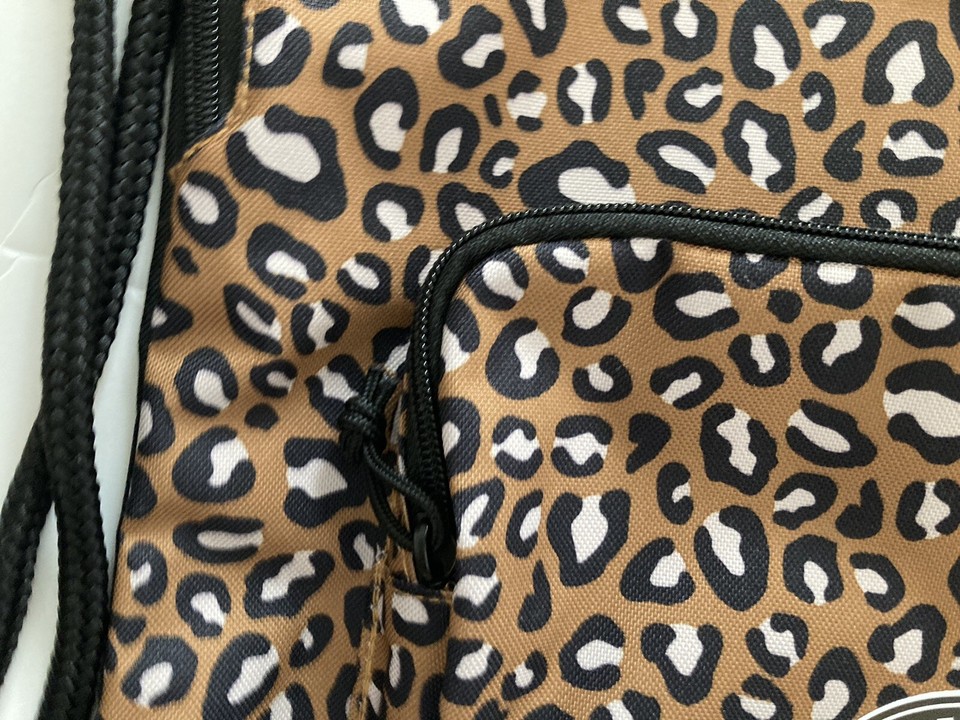 Adidas Nwt Ladies Cheetah Brown Black Print Classic 3S 2 Sack Pack Bag ...