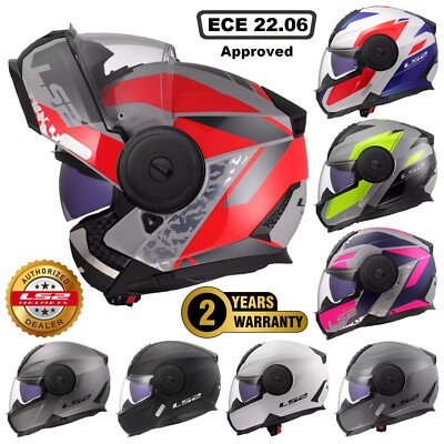 LS2 FF902 SCOPE II DUAL VISOR FLIP UP MOTORCYCLE CRASH HELMET DURIA ...