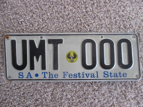 SOUTH AUSTRALIA- Steel number plate UMT -000 (Triple 000) Nice Festival ...