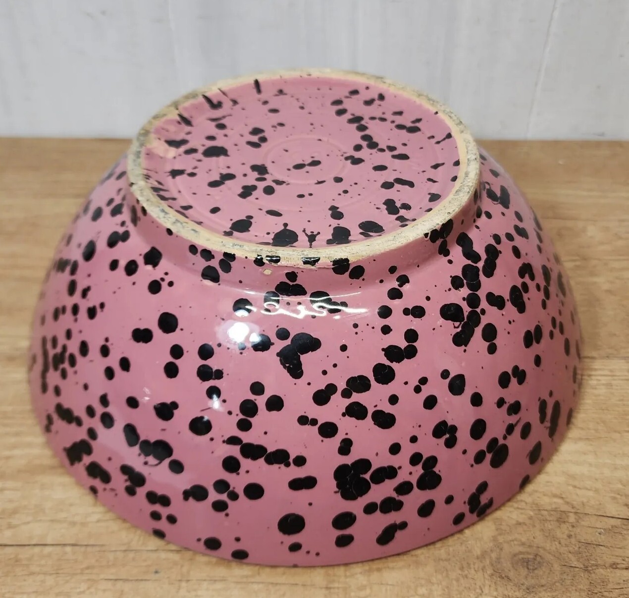 VTG Watt Pottery Co Spatterware 10" Bowl Oven Ware #58 Pink Splatter ...