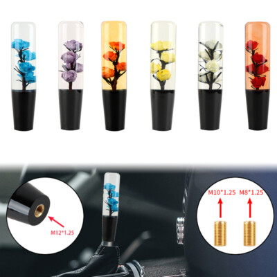 VIP 20CM JDM Clear Real Flowers Manual Gear Stick Shift Knob Lever ...
