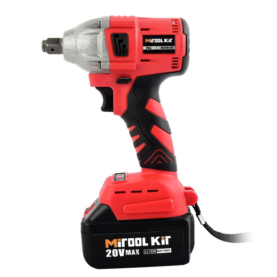 Cordless Electric Impact Wrench Gun 1/2'' High Power Driver with Li-ion ...