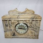 Antique Lanshire Clock Faux Marble Resin Electric Mantle Clock | eBay