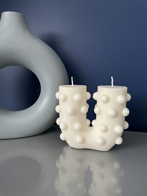 U shape geometric bubble double ended wick unusual candle Fragranced ...