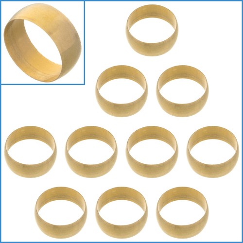 10pcs 16mm OD Brass Double Taper Ferrule Compression Sleeve Ring ...