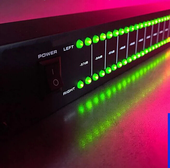 LED Dual Analog Stereo Sound Level Meter Music Spectrum Audio Dot ...