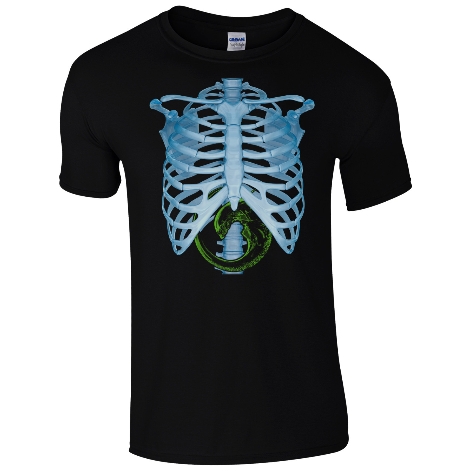 Alien Body X-Ray T-Shirt - Xenomorph Baby XRay Covenant Fan Sci-Fi Mens ...