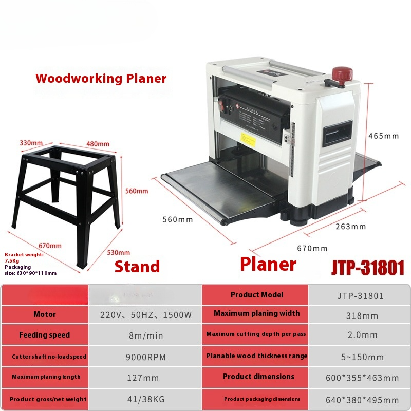 Aluminum Table Top, High Power Light Duty Home Wood Planer, Wood Face ...