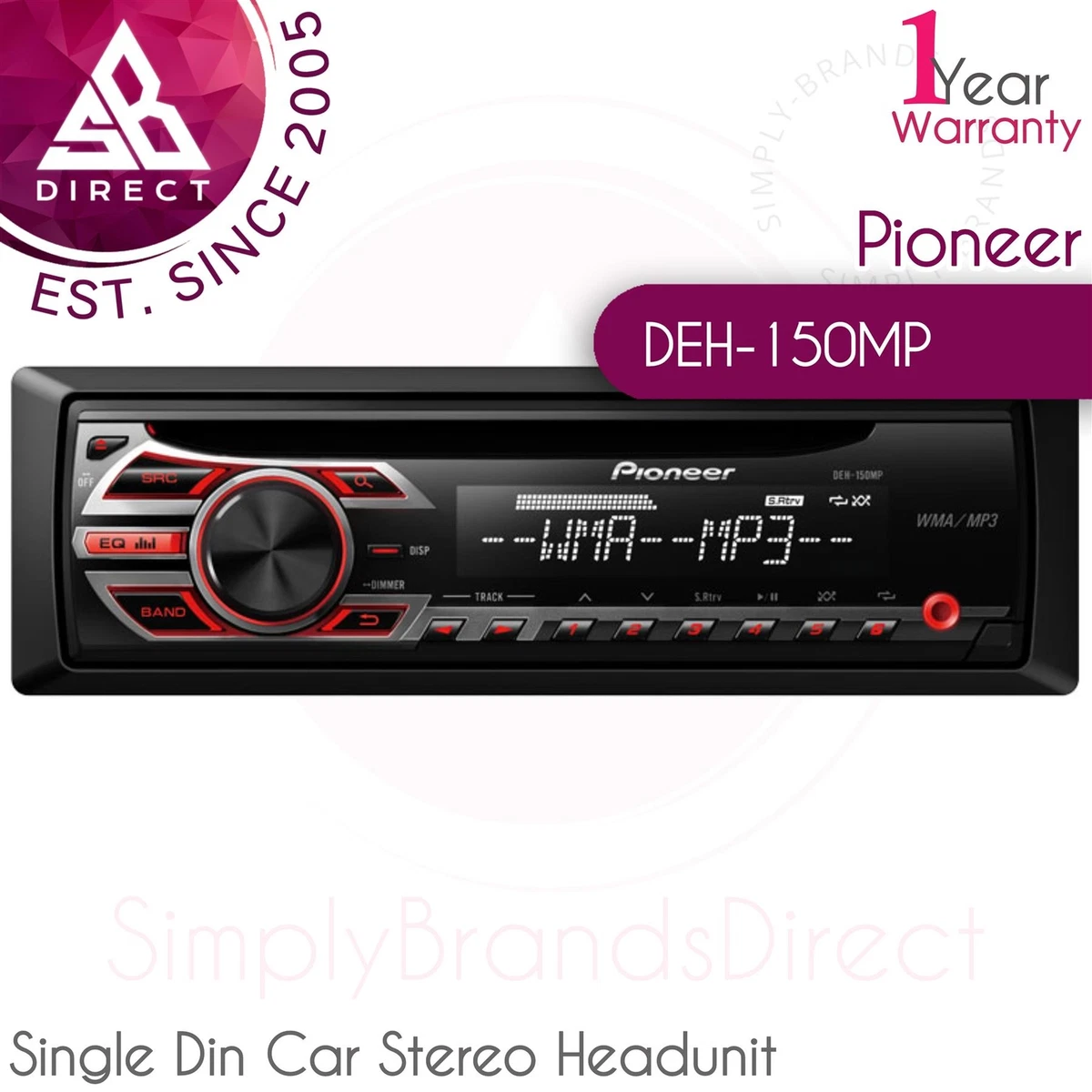 Pioneer Car Stereo Red