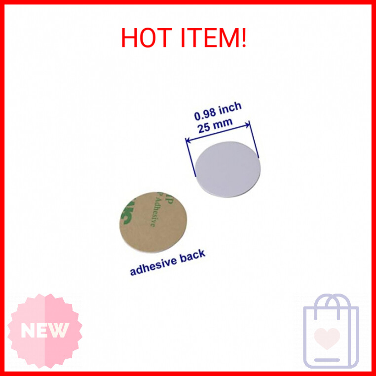 10 PCS Writable 125kHz RFID Sticker Coin Adhesive Back T5577 Proximity ...