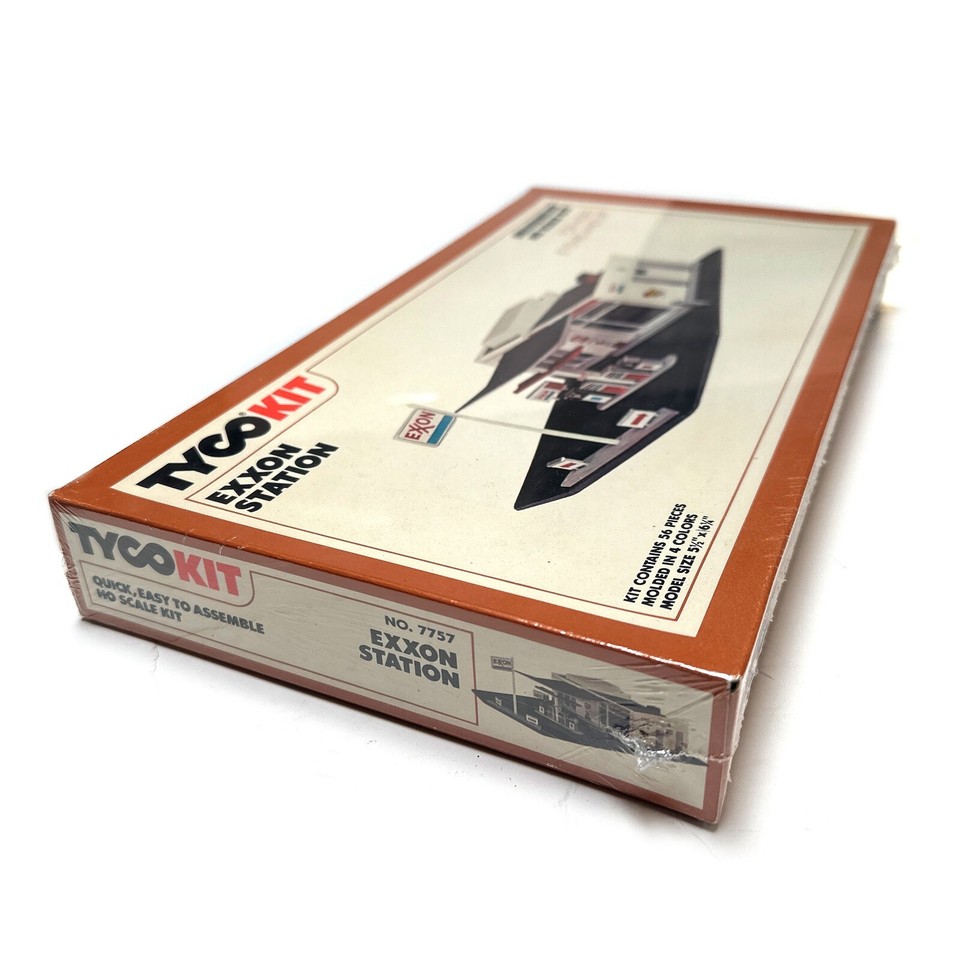 TYCO HO SCALE BUILDING KIT EXXON STATION 7757B PLASTIC MODEL KIT 56 ...