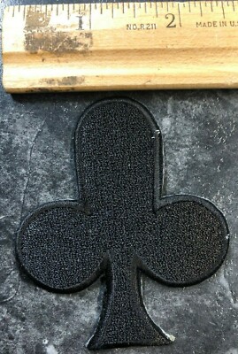 Vintage Black Clubs 1980's Embroidered Patch- Poker Blackjack Texas ...