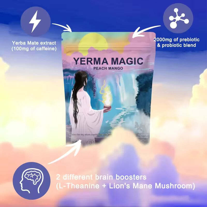 Yerma Magic Yerma Mate Instant Tea Powder - 30 Servings Peach Mango ...