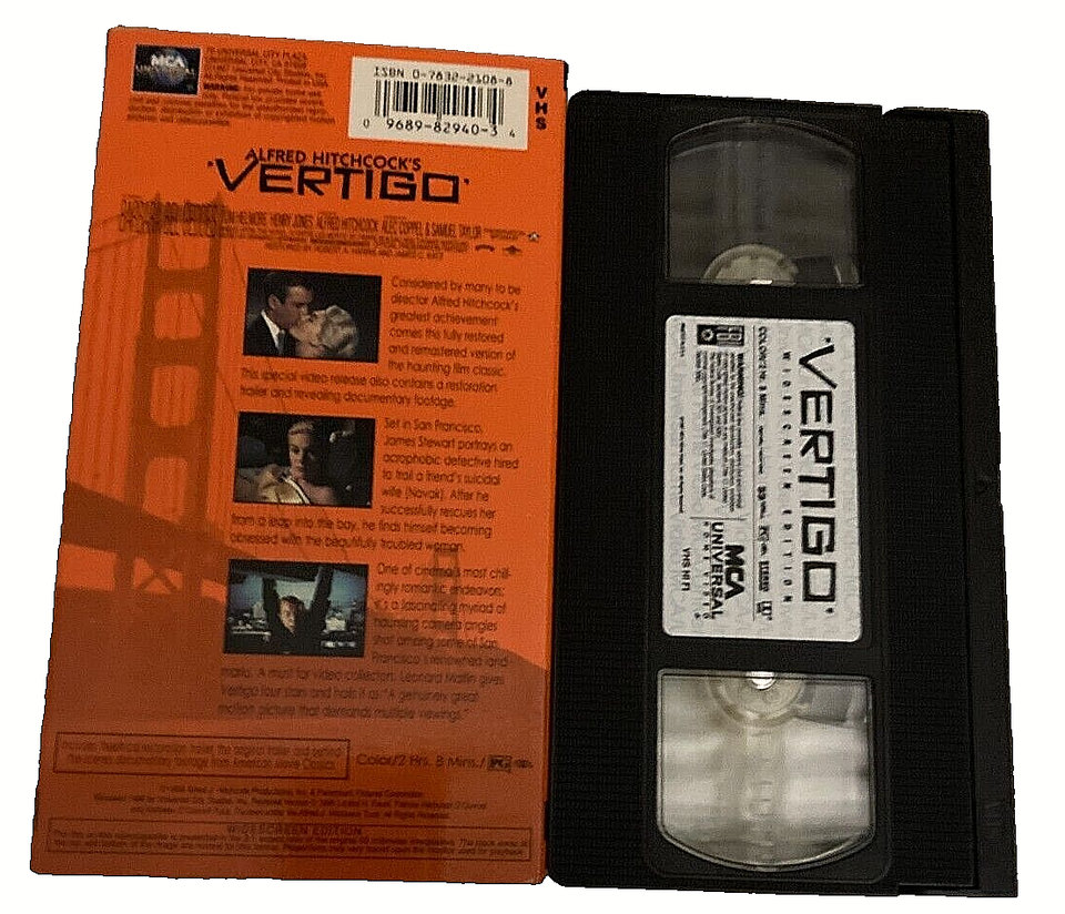 Vertigo (1958), VHS Movie, MCA Universal Widescreen Remaster (1997 ...