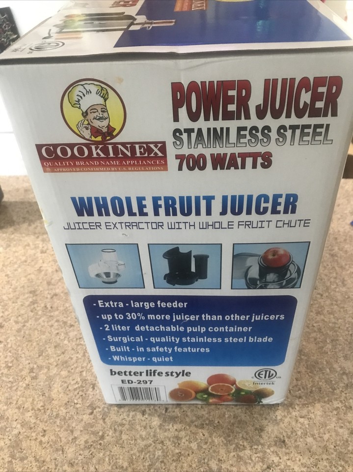 Cookinex power juicer 700 Watt Turbo Juice Extractor Stainless ED-297 2 ...