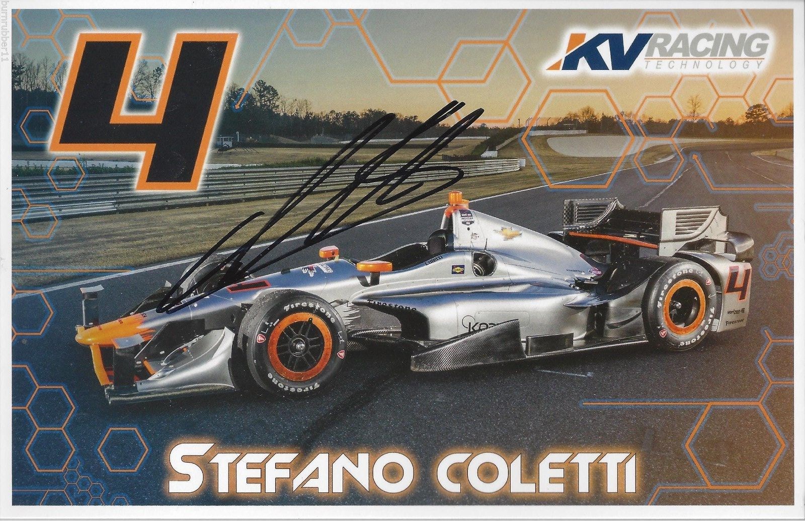 SIGNED 2015 STEFANO COLETTI "KV RACING TECHNOLOGY" #4 VERIZON INDY CAR ...