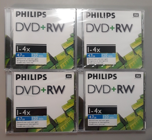 Lot of 4 Philips DVD+RW Re-Writable 120 Min 4.7 GB 1-4x New | eBay
