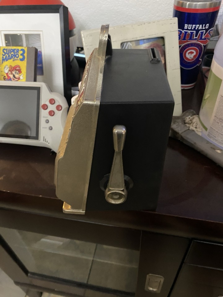 Vintage BUCKAROO Bank Slot Machine Bank Toy Tested Working Metal Arm 9 ...